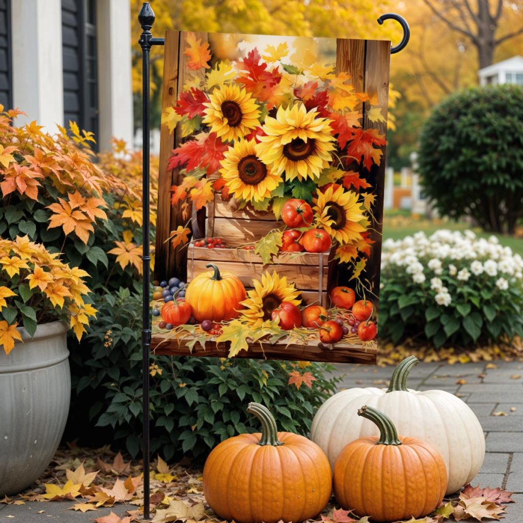 Pumpkins and Sunflowers Flag | Specialties by Rita